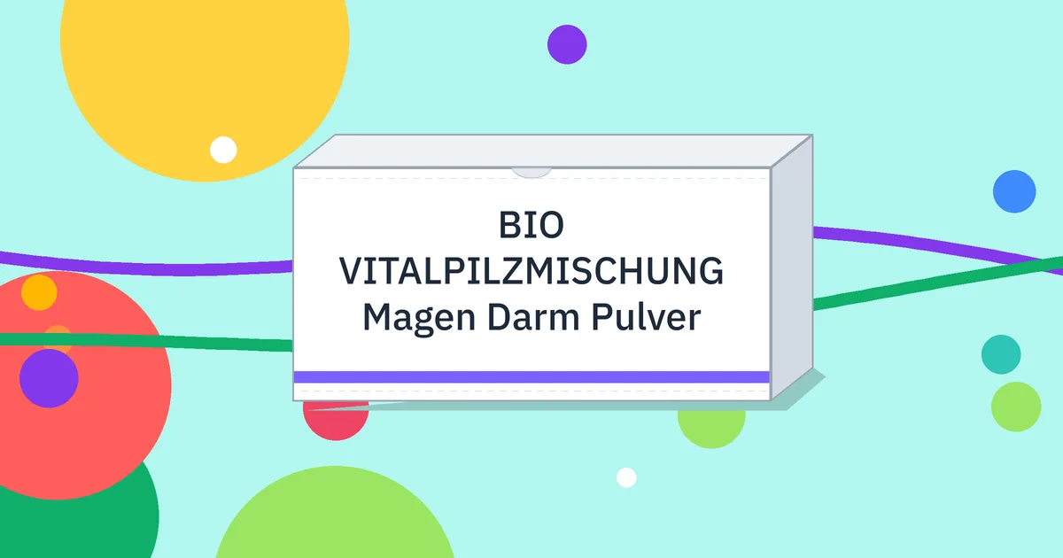 Symbolbild: Packung mit der Aufschrift BIO VITALPILZMISCHUNG Magen Darm Pulver (PZN 19132454) – Verfügbarkeit und Bezug in Apotheken in Frankfurt am Main