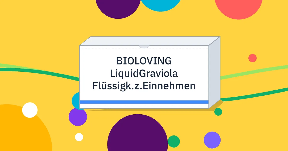 Symbolbild: Packung mit der Aufschrift BIOLOVING LiquidGraviola Flüssigk.z.Einnehmen (PZN 17670242) – Verfügbarkeit und Bezug in Apotheken in Frankfurt am Main