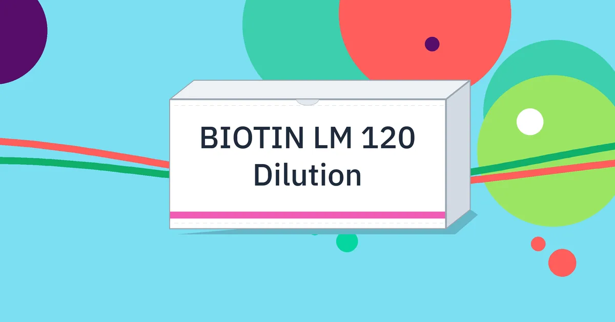 Symbolbild: Packung mit der Aufschrift BIOTIN LM 120 Dilution (PZN 12794583) – Verfügbarkeit und Bezug in Apotheken in Frankfurt am Main