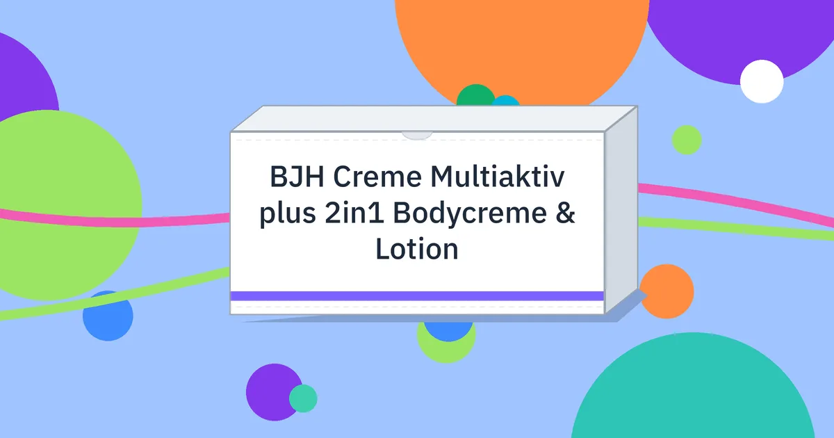 Symbolbild: Packung mit der Aufschrift BJH Creme Multiaktiv plus 2in1 Bodycreme & Lotion (PZN 18027689) – Verfügbarkeit und Bezug in Apotheken in Frankfurt am Main