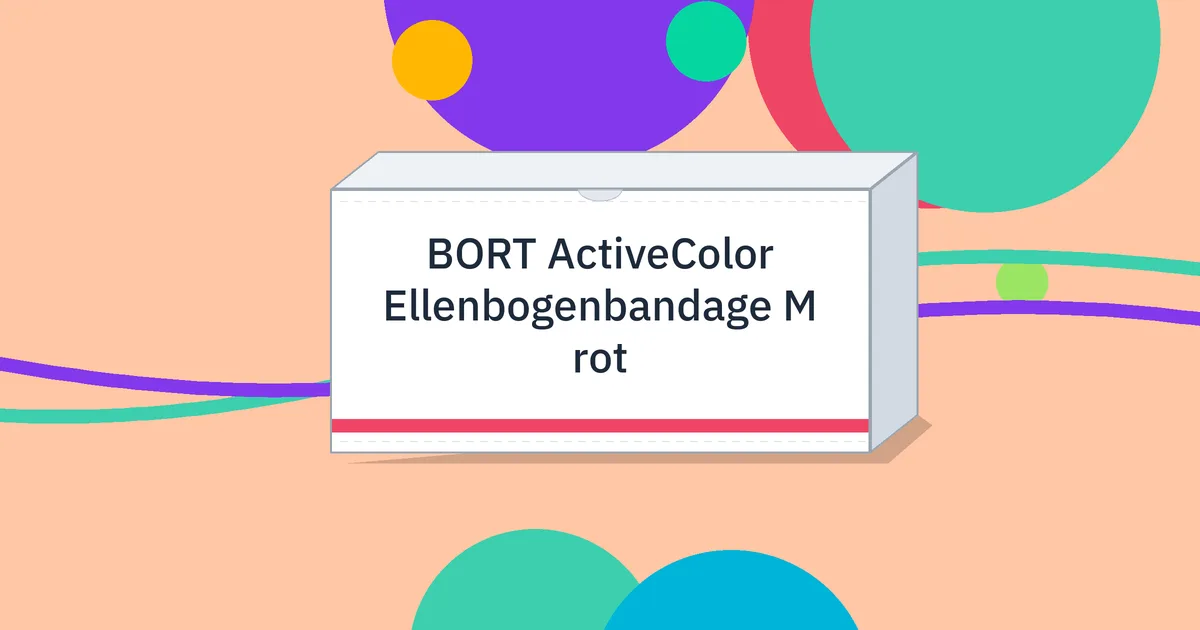 Symbolbild: Packung mit der Aufschrift BORT ActiveColor Ellenbogenbandage M rot (PZN 06914474) – Verfügbarkeit und Bezug in Apotheken in Frankfurt am Main