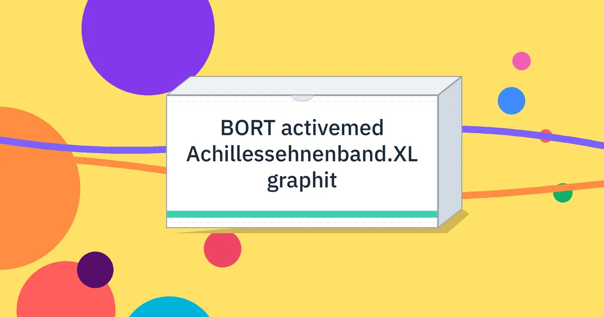 Symbolbild: Packung mit der Aufschrift BORT activemed Achillessehnenband.XL graphit (PZN 17618081) – Verfügbarkeit und Bezug in Apotheken in Frankfurt am Main