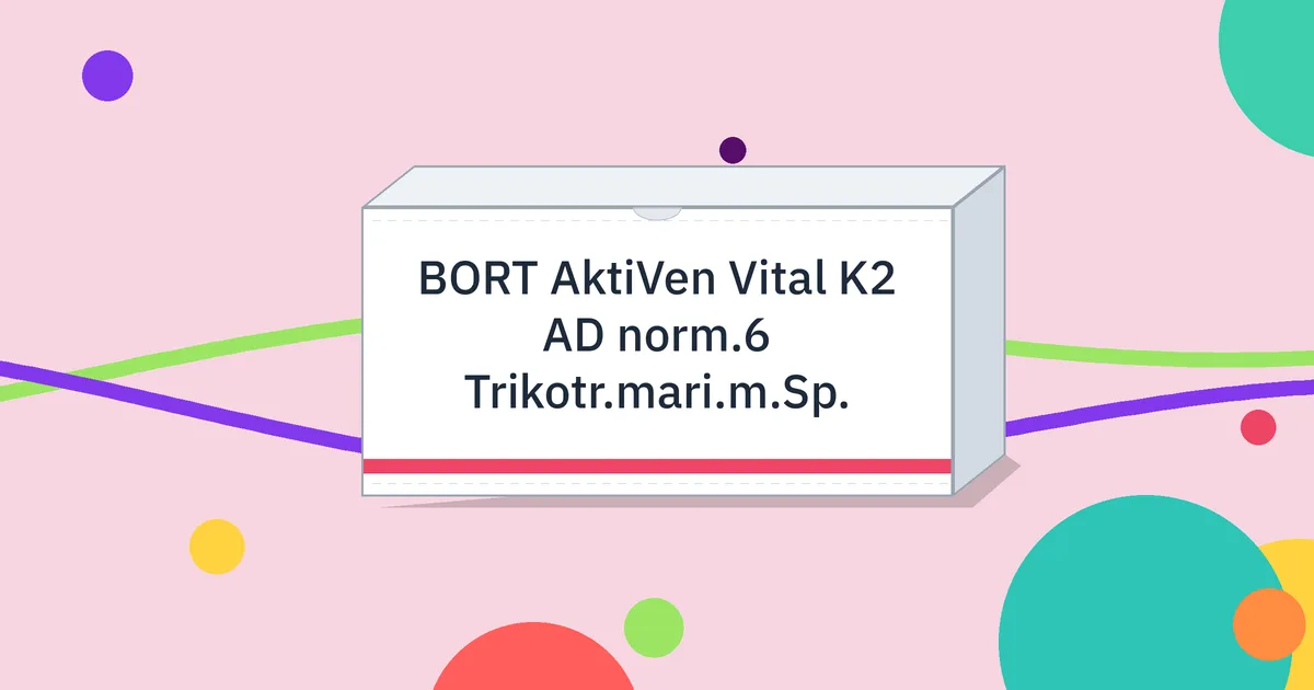 Symbolbild: Packung mit der Aufschrift BORT AktiVen Vital K2 AD norm.6 Trikotr.mari.m.Sp. (PZN 13727850) – Verfügbarkeit und Bezug in Apotheken in Frankfurt am Main
