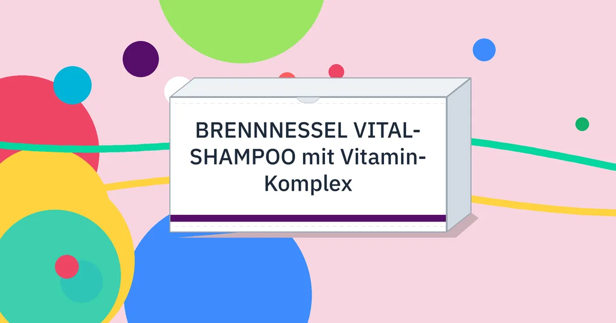 Symbolbild: Packung mit der Aufschrift BRENNNESSEL VITAL-SHAMPOO mit Vitamin-Komplex (PZN 06968671) – Verfügbarkeit und Bezug in Apotheken in Frankfurt am Main
