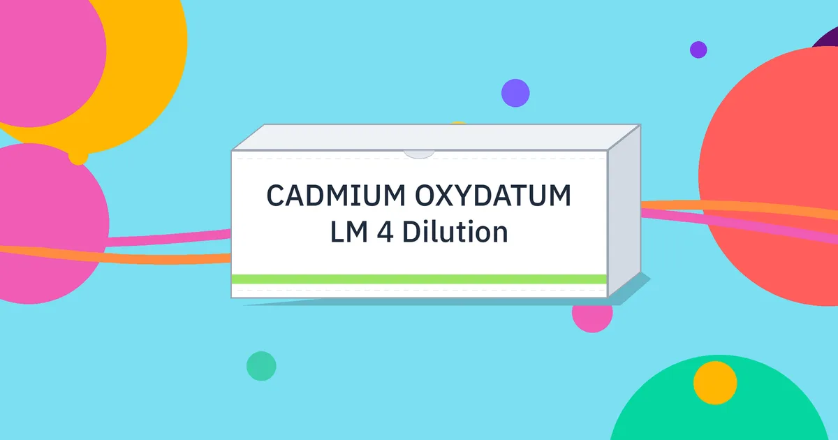 Symbolbild: Packung mit der Aufschrift CADMIUM OXYDATUM LM 4 Dilution (PZN 13400913) – Verfügbarkeit und Bezug in Apotheken in Frankfurt am Main