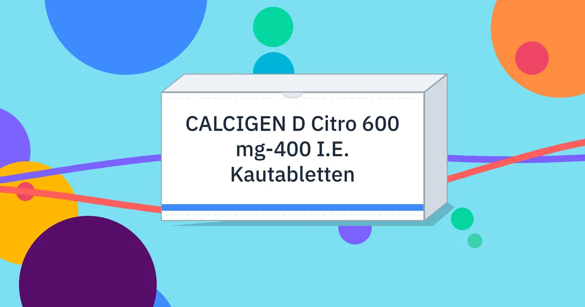 Symbolbild: Packung mit der Aufschrift CALCIGEN D Citro 600 mg-400 I.E. Kautabletten (PZN 01138539) – Verfügbarkeit und Bezug in Apotheken in Frankfurt am Main
