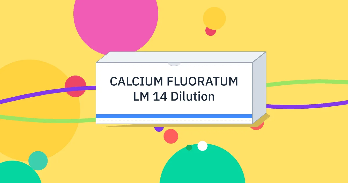 Symbolbild: Packung mit der Aufschrift CALCIUM FLUORATUM LM 14 Dilution (PZN 12804353) – Verfügbarkeit und Bezug in Apotheken in Frankfurt am Main