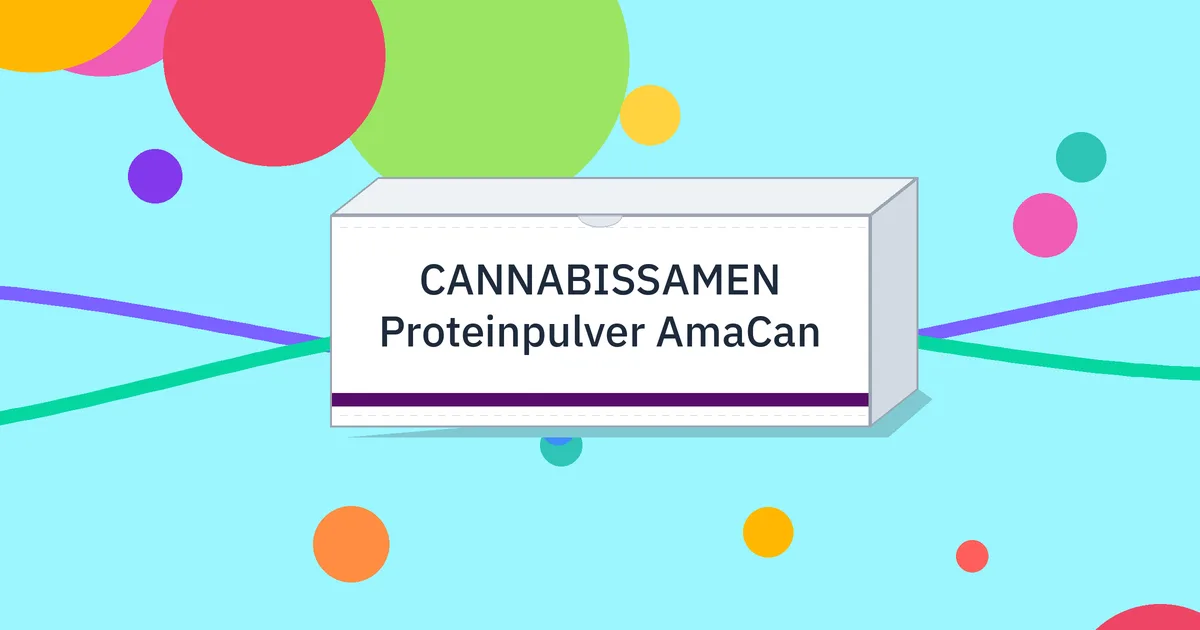 Symbolbild: Packung mit der Aufschrift CANNABISSAMEN Proteinpulver AmaCan (PZN 18214090) – Verfügbarkeit und Bezug in Apotheken in Frankfurt am Main