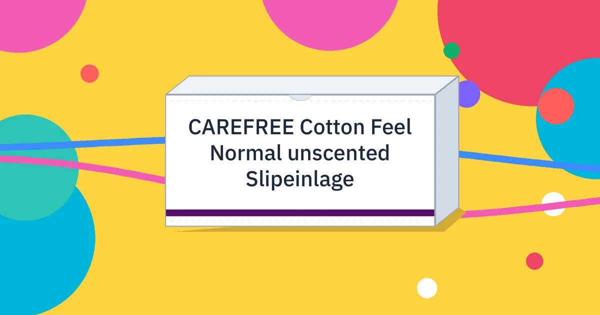 Symbolbild: Packung mit der Aufschrift CAREFREE Cotton Feel Normal unscented Slipeinlage (PZN 18455994) – Verfügbarkeit und Bezug in Apotheken in Frankfurt am Main