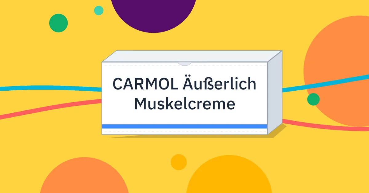 Symbolbild: Packung mit der Aufschrift CARMOL Äußerlich Muskelcreme (PZN 19196721) – Verfügbarkeit und Bezug in Apotheken in Frankfurt am Main