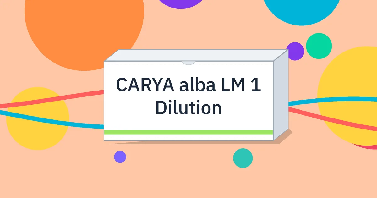 Symbolbild: Packung mit der Aufschrift CARYA alba LM 1 Dilution (PZN 13431351) – Verfügbarkeit und Bezug in Apotheken in Frankfurt am Main