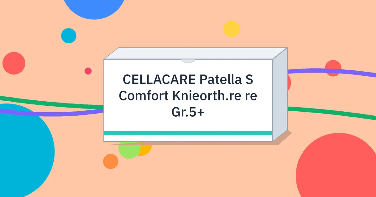 Symbolbild: Packung mit der Aufschrift CELLACARE Patella S Comfort Knieorth.re re Gr.5+ (PZN 19251294) – Verfügbarkeit und Bezug in Apotheken in Frankfurt am Main