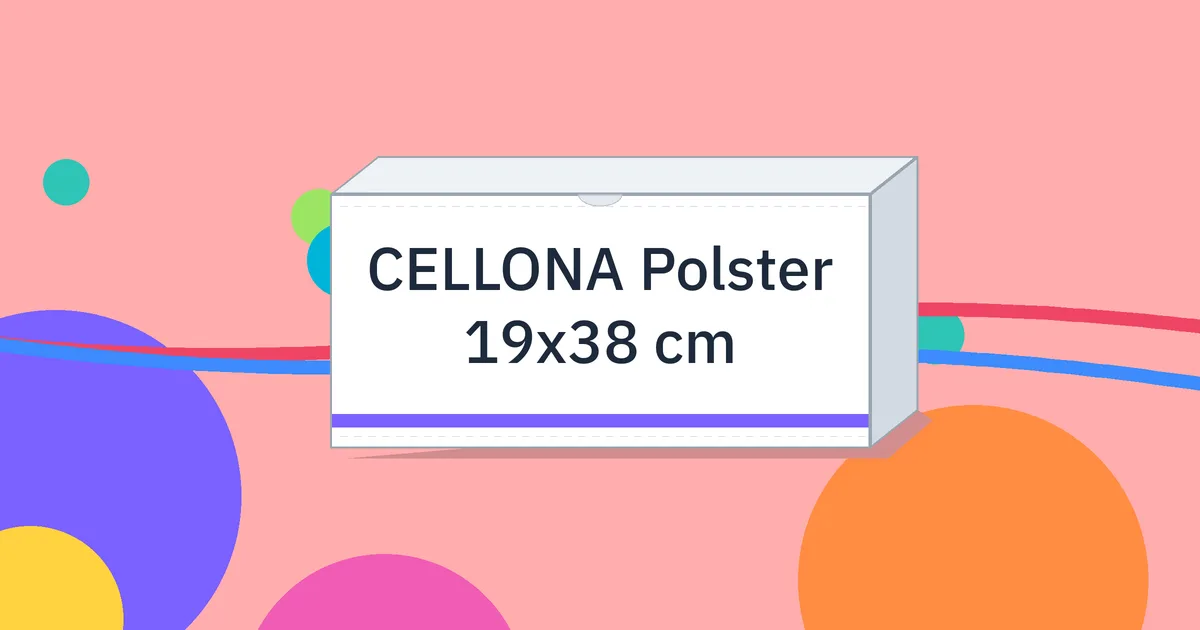 Symbolbild: Packung mit der Aufschrift CELLONA Polster 19x38 cm (PZN 18768115) – Verfügbarkeit und Bezug in Apotheken in Frankfurt am Main