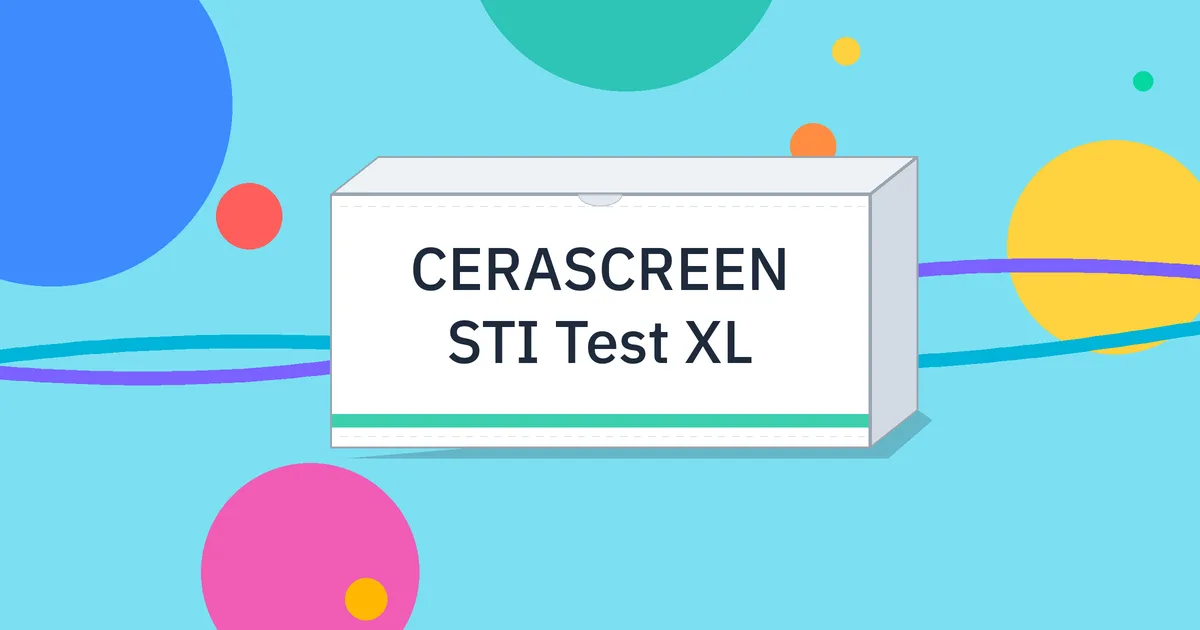 Symbolbild: Packung mit der Aufschrift CERASCREEN STI Test XL (PZN 17516268) – Verfügbarkeit und Bezug in Apotheken in Frankfurt am Main