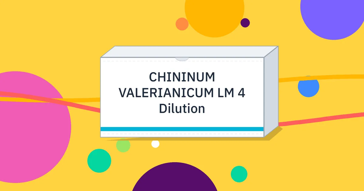 Symbolbild: Packung mit der Aufschrift CHININUM VALERIANICUM LM 4 Dilution (PZN 13442610) – Verfügbarkeit und Bezug in Apotheken in Frankfurt am Main