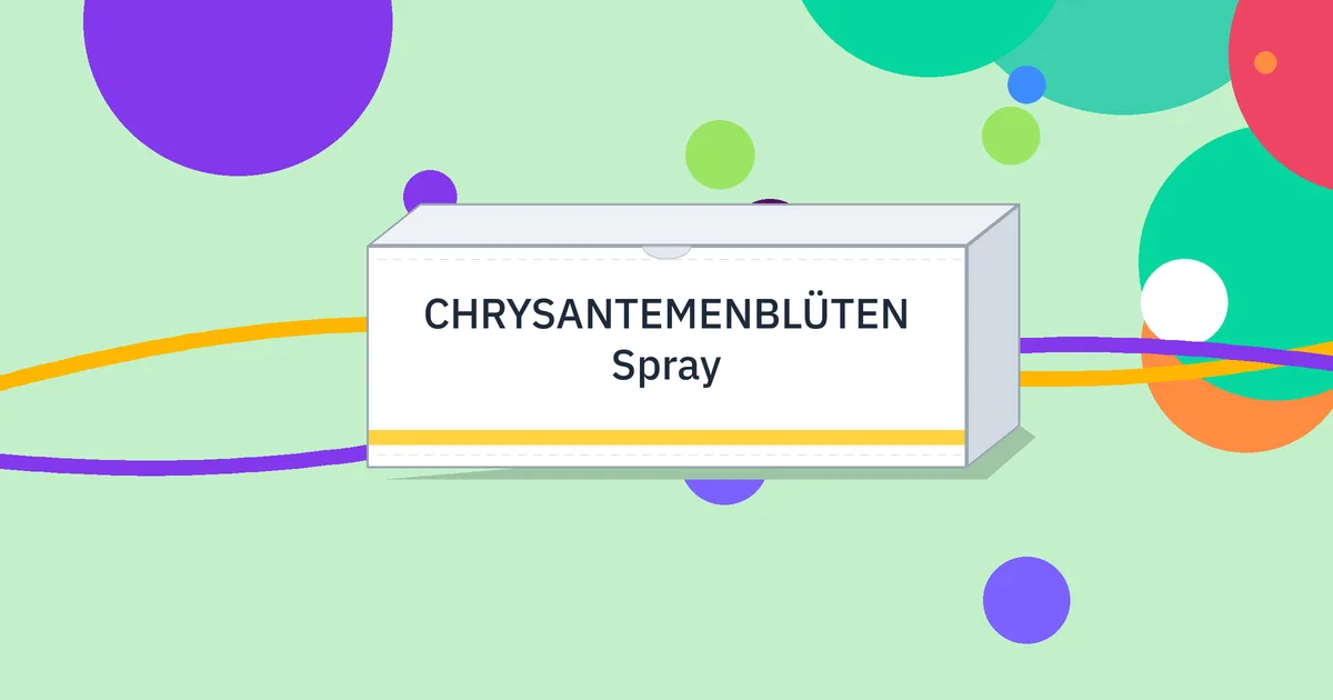 Symbolbild: Packung mit der Aufschrift CHRYSANTEMENBLÜTEN Spray (PZN 15191483) – Verfügbarkeit und Bezug in Apotheken in Frankfurt am Main