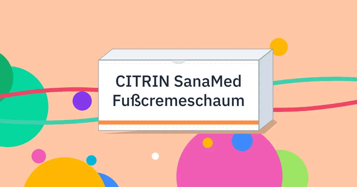 Symbolbild: Packung mit der Aufschrift CITRIN SanaMed Fußcremeschaum (PZN 10385604) – Verfügbarkeit und Bezug in Apotheken in Frankfurt am Main