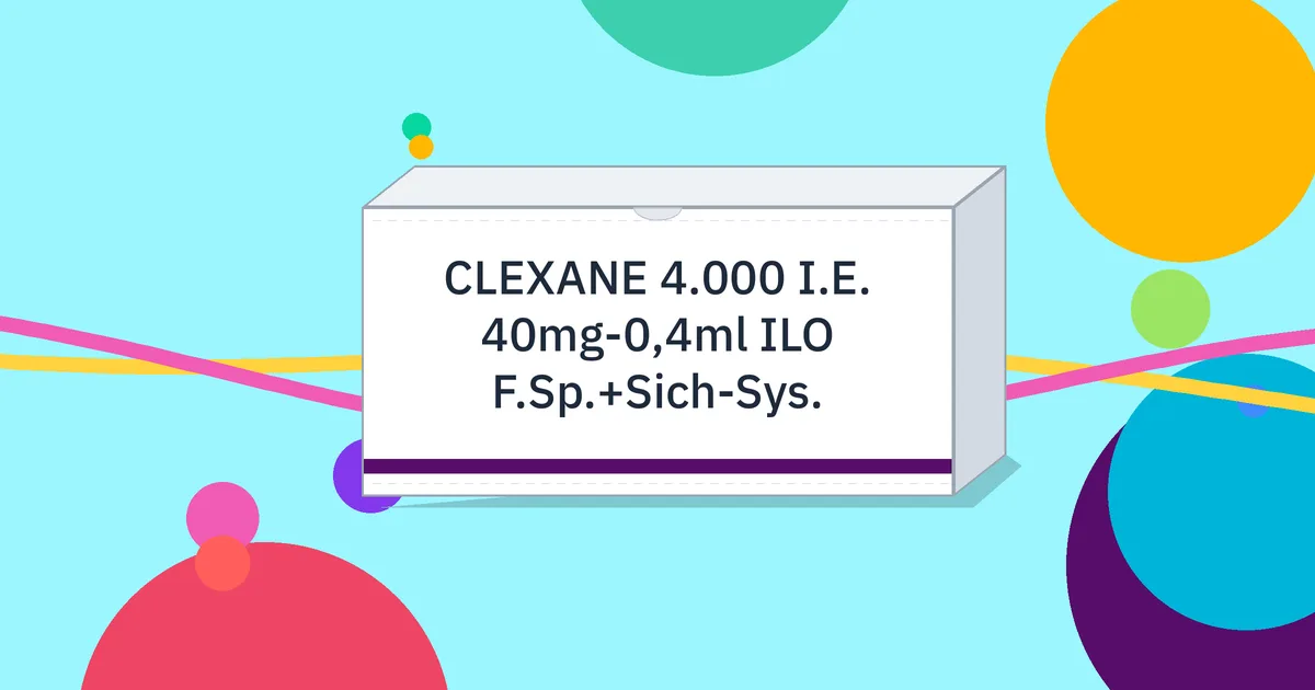 Symbolbild: Packung mit der Aufschrift CLEXANE 4.000 I.E. 40mg-0,4ml ILO F.Sp.+Sich-Sys. (PZN 05013355) – Verfügbarkeit und Bezug in Apotheken in Frankfurt am Main