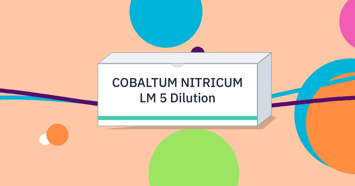 Symbolbild: Packung mit der Aufschrift COBALTUM NITRICUM LM 5 Dilution (PZN 12823511) – Verfügbarkeit und Bezug in Apotheken in Frankfurt am Main