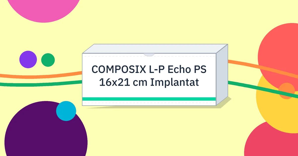 Symbolbild: Packung mit der Aufschrift COMPOSIX L-P Echo PS 16x21 cm Implantat (PZN 04016682) – Verfügbarkeit und Bezug in Apotheken in Frankfurt am Main