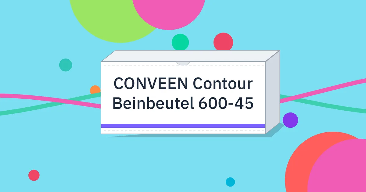 Symbolbild: Packung mit der Aufschrift CONVEEN Contour Beinbeutel 600-45 (PZN 10299709) – Verfügbarkeit und Bezug in Apotheken in Frankfurt am Main