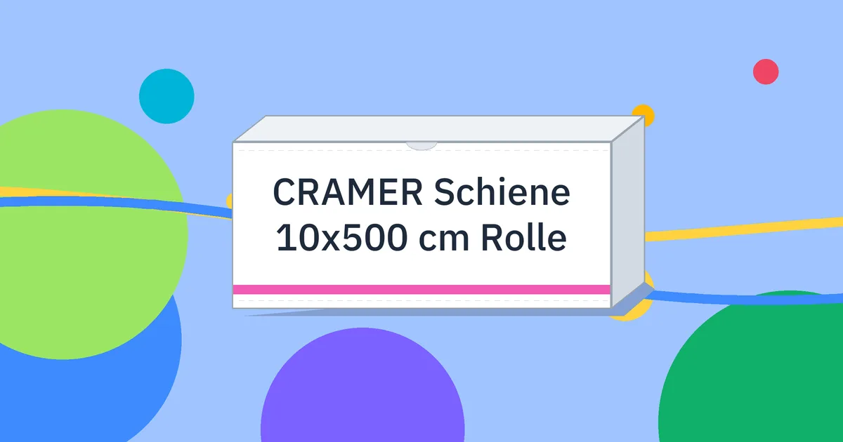 Symbolbild: Packung mit der Aufschrift CRAMER Schiene 10x500 cm Rolle (PZN 07004343) – Verfügbarkeit und Bezug in Apotheken in Frankfurt am Main