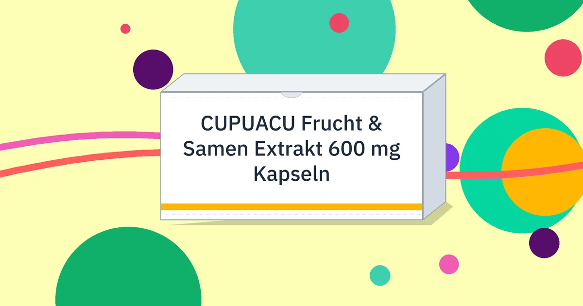 Symbolbild: Packung mit der Aufschrift CUPUACU Frucht & Samen Extrakt 600 mg Kapseln (PZN 12725895) – Verfügbarkeit und Bezug in Apotheken in Frankfurt am Main