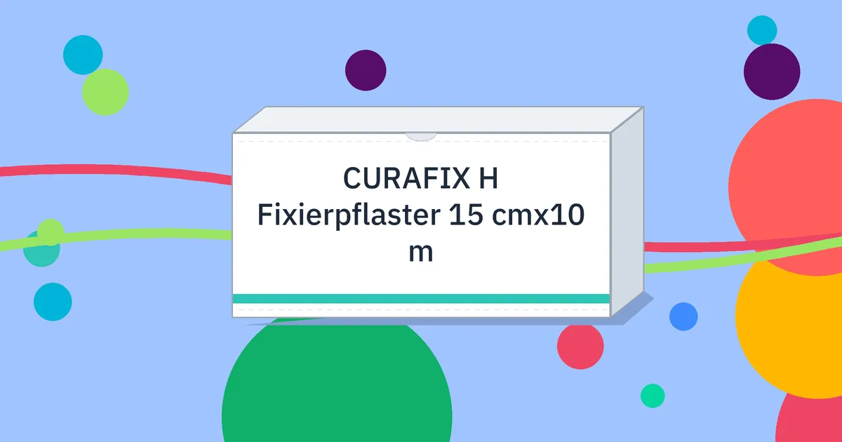 Symbolbild: Packung mit der Aufschrift CURAFIX H Fixierpflaster 15 cmx10 m (PZN 19699652) – Verfügbarkeit und Bezug in Apotheken in Frankfurt am Main