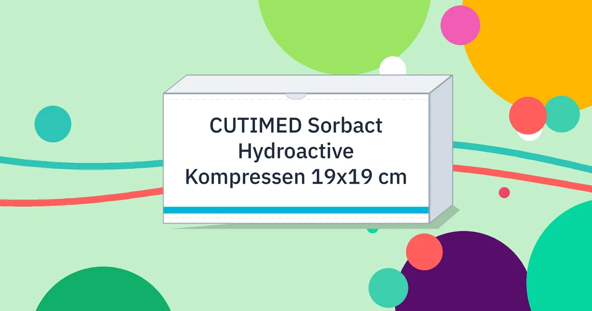 Symbolbild: Packung mit der Aufschrift CUTIMED Sorbact Hydroactive Kompressen 19x19 cm (PZN 16827701) – Verfügbarkeit und Bezug in Apotheken in Frankfurt am Main