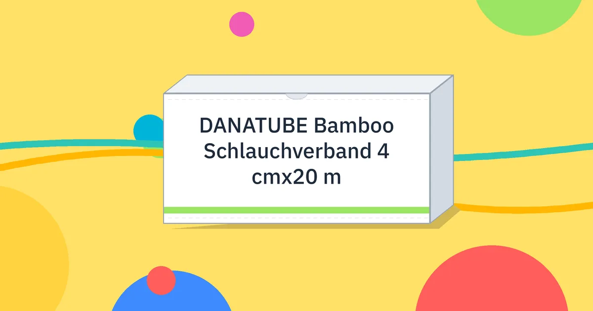 Symbolbild: Packung mit der Aufschrift DANATUBE Bamboo Schlauchverband 4 cmx20 m (PZN 20810971) – Verfügbarkeit und Bezug in Apotheken in Frankfurt am Main
