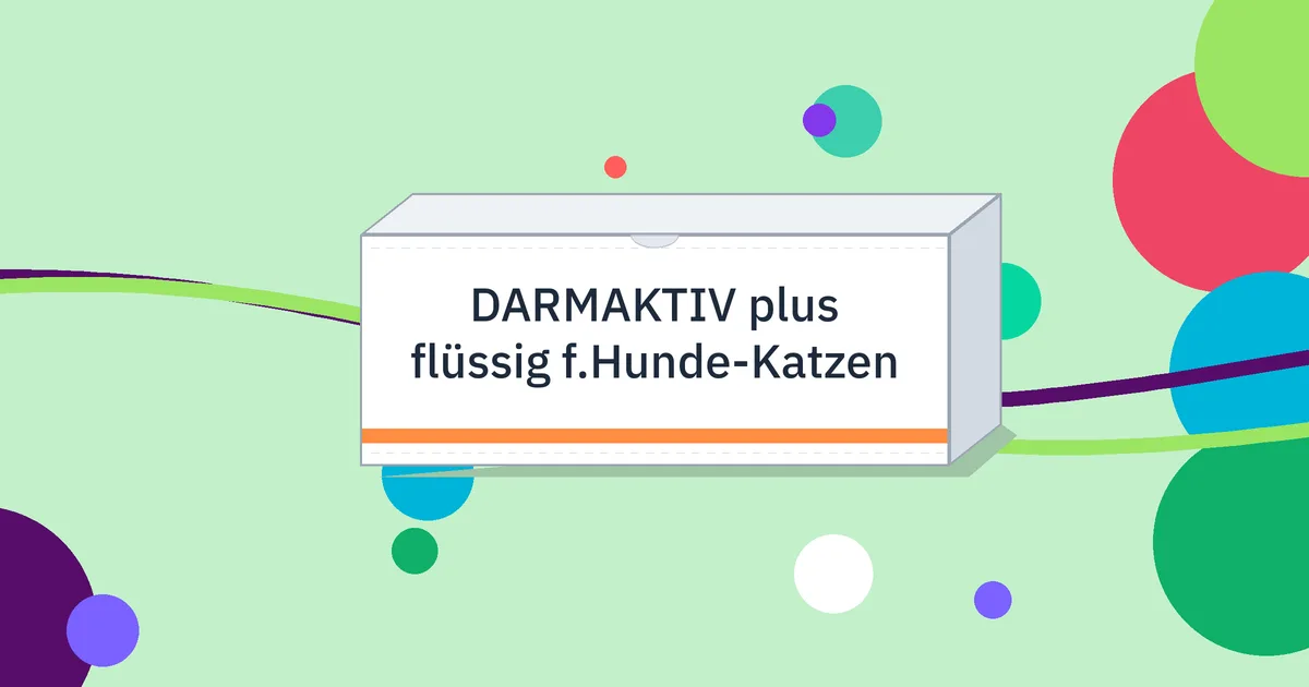 Symbolbild: Packung mit der Aufschrift DARMAKTIV plus flüssig f.Hunde-Katzen (PZN 11714553) – Verfügbarkeit und Bezug in Apotheken in Frankfurt am Main