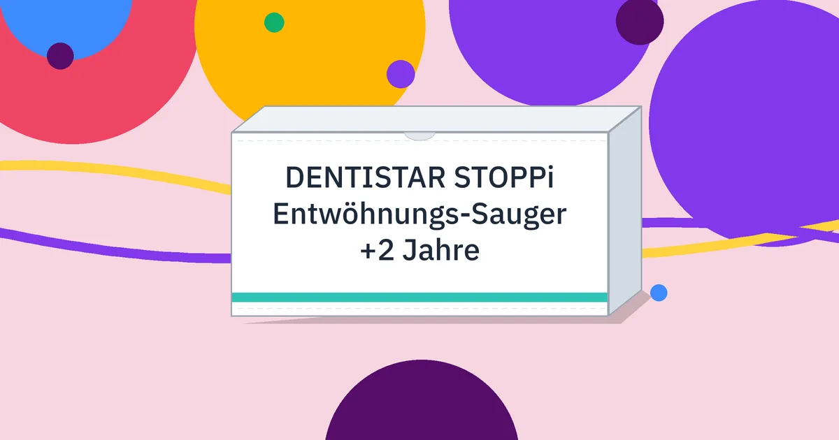 Symbolbild: Packung mit der Aufschrift DENTISTAR STOPPi Entwöhnungs-Sauger +2 Jahre (PZN 16008713) – Verfügbarkeit und Bezug in Apotheken in Frankfurt am Main