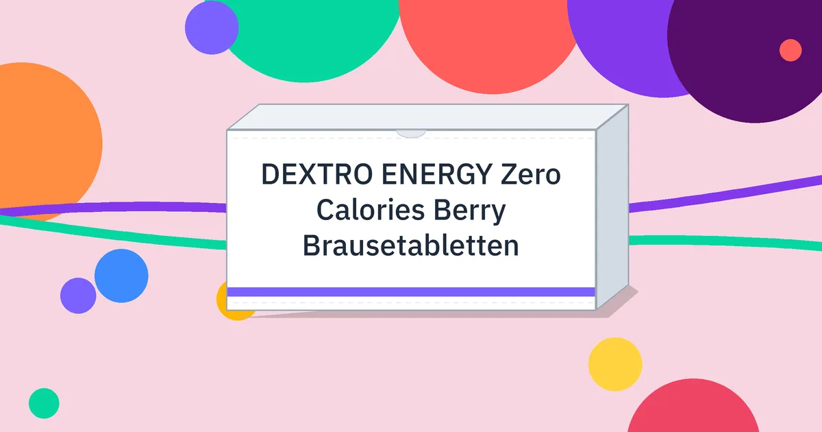 Symbolbild: Packung mit der Aufschrift DEXTRO ENERGY Zero Calories Berry Brausetabletten (PZN 18677536) – Verfügbarkeit und Bezug in Apotheken in Frankfurt am Main