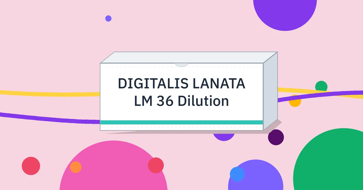 Symbolbild: Packung mit der Aufschrift DIGITALIS LANATA LM 36 Dilution (PZN 12842000) – Verfügbarkeit und Bezug in Apotheken in Frankfurt am Main