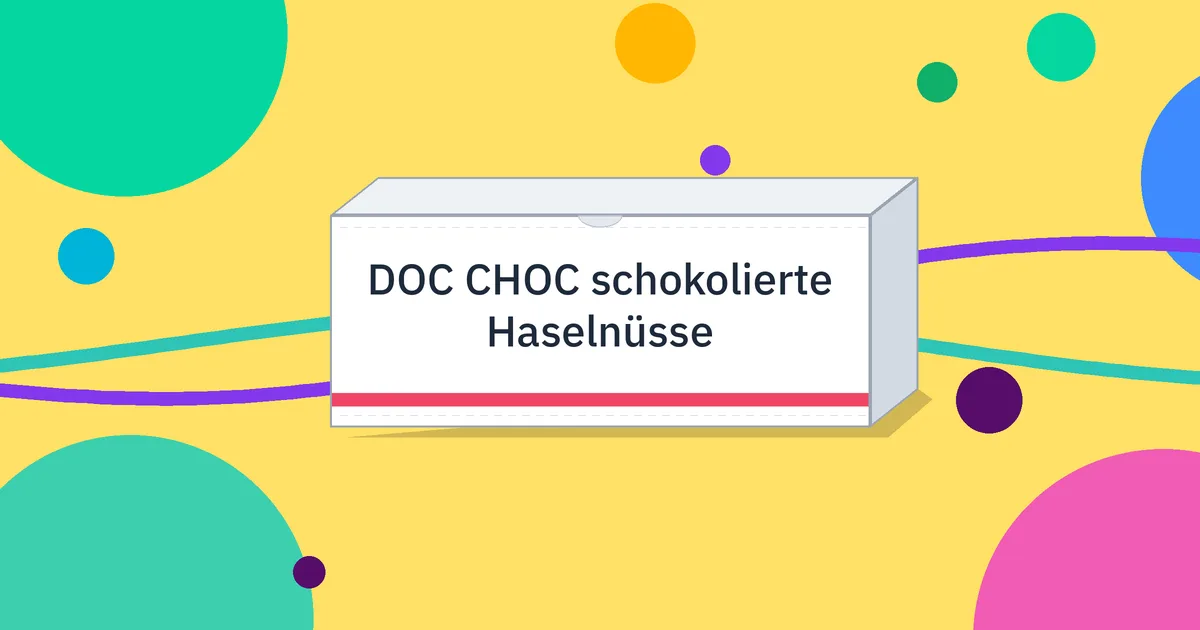 Symbolbild: Packung mit der Aufschrift DOC CHOC schokolierte Haselnüsse (PZN 19196974) – Verfügbarkeit und Bezug in Apotheken in Frankfurt am Main