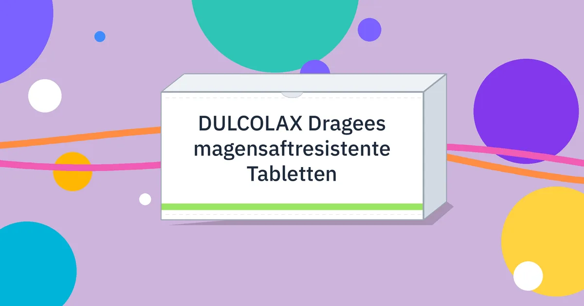 Symbolbild: Packung mit der Aufschrift DULCOLAX Dragees magensaftresistente Tabletten (PZN 07261123) – Verfügbarkeit und Bezug in Apotheken in Frankfurt am Main