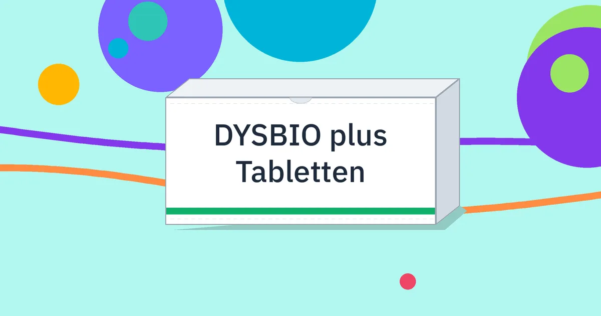 Symbolbild: Packung mit der Aufschrift DYSBIO plus Tabletten (PZN 08489041) – Verfügbarkeit und Bezug in Apotheken in Frankfurt am Main