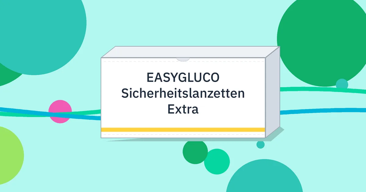 Symbolbild: Packung mit der Aufschrift EASYGLUCO Sicherheitslanzetten Extra (PZN 04745903) – Verfügbarkeit und Bezug in Apotheken in Frankfurt am Main