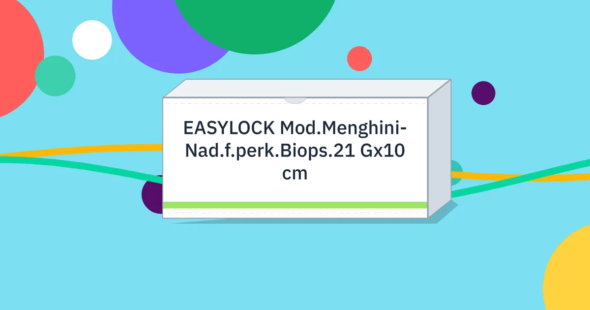 Symbolbild: Packung mit der Aufschrift EASYLOCK Mod.Menghini-Nad.f.perk.Biops.21 Gx10 cm (PZN 16362395) – Verfügbarkeit und Bezug in Apotheken in Frankfurt am Main