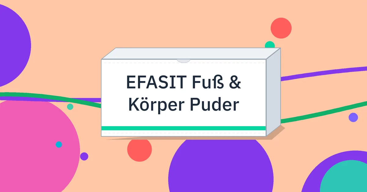 Symbolbild: Packung mit der Aufschrift EFASIT Fuß & Körper Puder (PZN 18329746) – Verfügbarkeit und Bezug in Apotheken in Frankfurt am Main