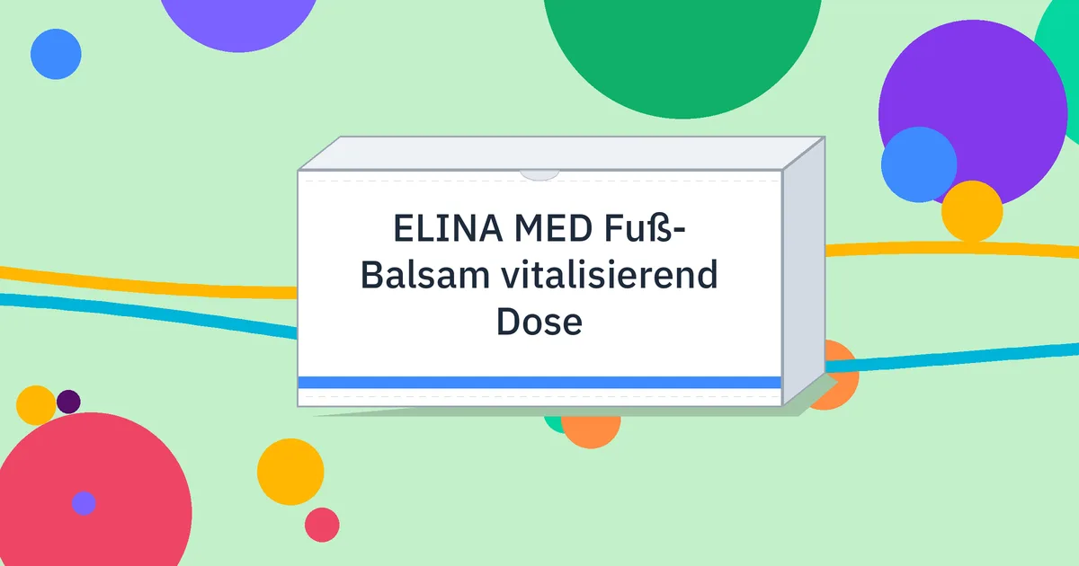 Symbolbild: Packung mit der Aufschrift ELINA MED Fuß-Balsam vitalisierend Dose (PZN 13584468) – Verfügbarkeit und Bezug in Apotheken in Frankfurt am Main