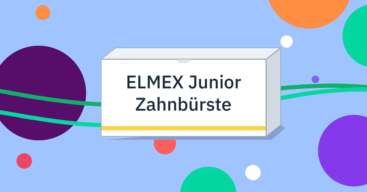 Symbolbild: Packung mit der Aufschrift ELMEX Junior Zahnbürste (PZN 02735869) – Verfügbarkeit und Bezug in Apotheken in Frankfurt am Main
