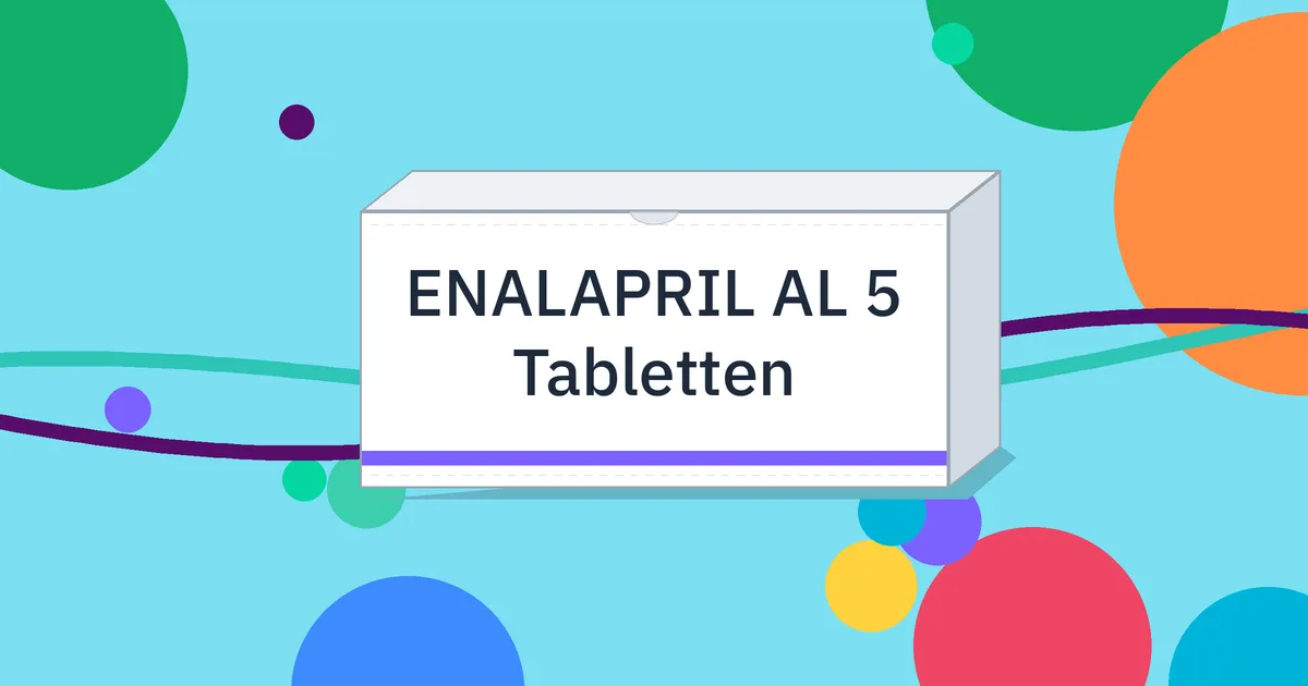 Symbolbild: Packung mit der Aufschrift ENALAPRIL AL 5 Tabletten (PZN 01097668) – Verfügbarkeit und Bezug in Apotheken in Frankfurt am Main