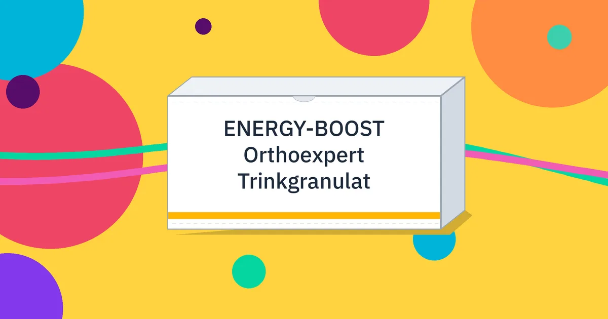 Symbolbild: Packung mit der Aufschrift ENERGY-BOOST Orthoexpert Trinkgranulat (PZN 09901348) – Verfügbarkeit und Bezug in Apotheken in Frankfurt am Main
