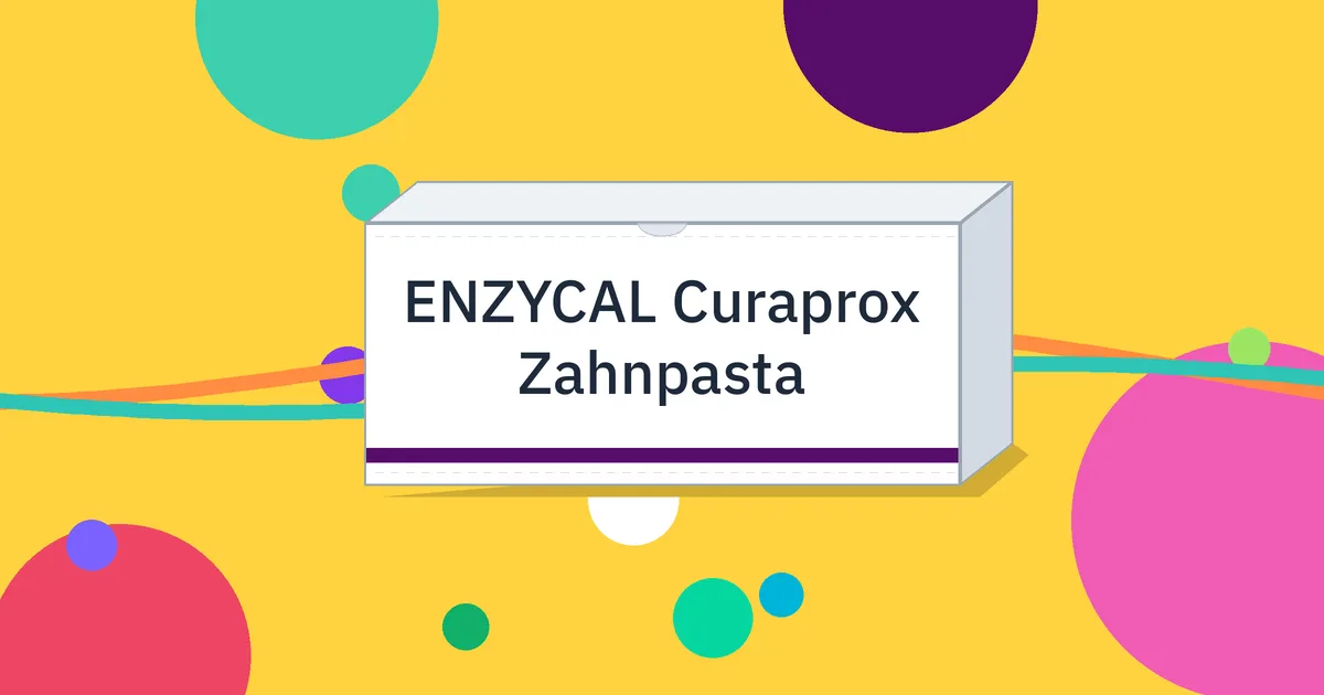 Symbolbild: Packung mit der Aufschrift ENZYCAL Curaprox Zahnpasta (PZN 07324390) – Verfügbarkeit und Bezug in Apotheken in Frankfurt am Main