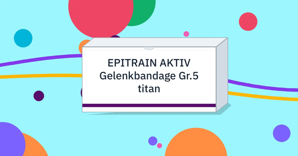 Symbolbild: Packung mit der Aufschrift EPITRAIN AKTIV Gelenkbandage Gr.5 titan (PZN 01286352) – Verfügbarkeit und Bezug in Apotheken in Frankfurt am Main