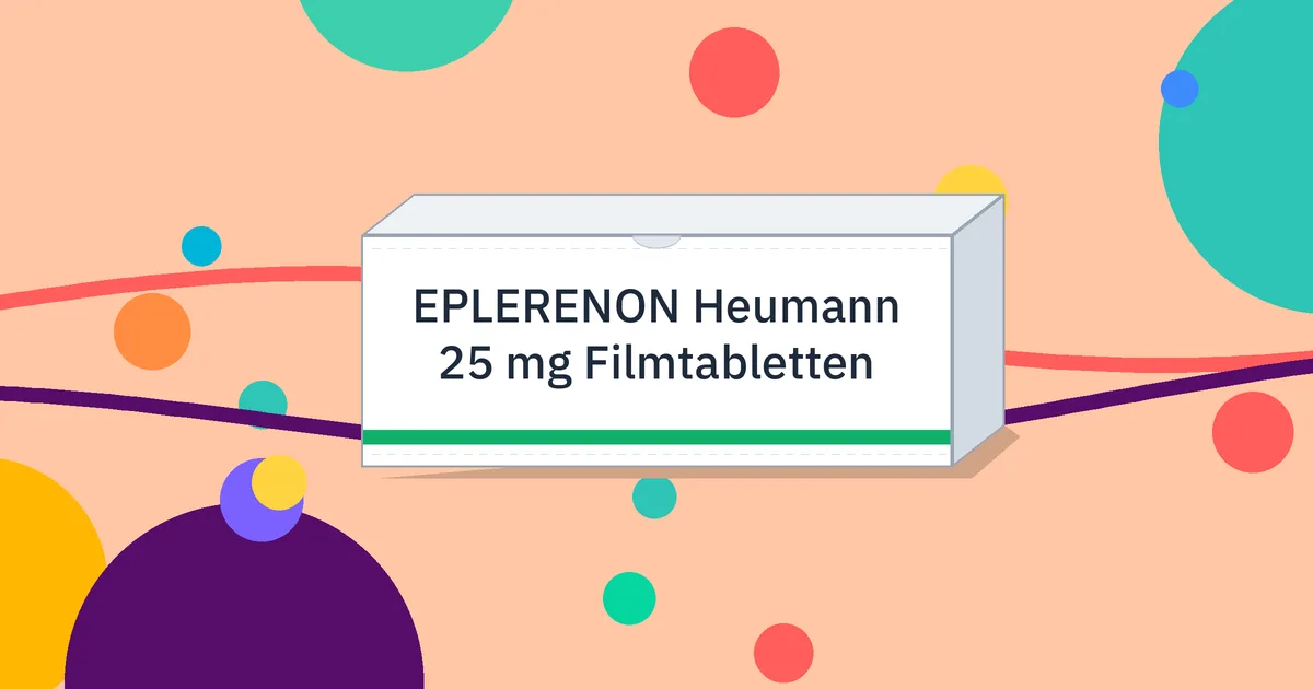 Symbolbild: Packung mit der Aufschrift EPLERENON Heumann 25 mg Filmtabletten (PZN 10785456) – Verfügbarkeit und Bezug in Apotheken in Frankfurt am Main
