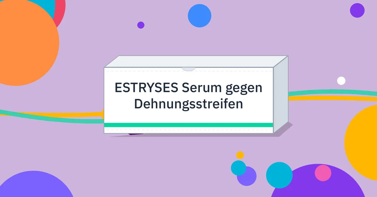 Symbolbild: Packung mit der Aufschrift ESTRYSES Serum gegen Dehnungsstreifen (PZN 18022143) – Verfügbarkeit und Bezug in Apotheken in Frankfurt am Main
