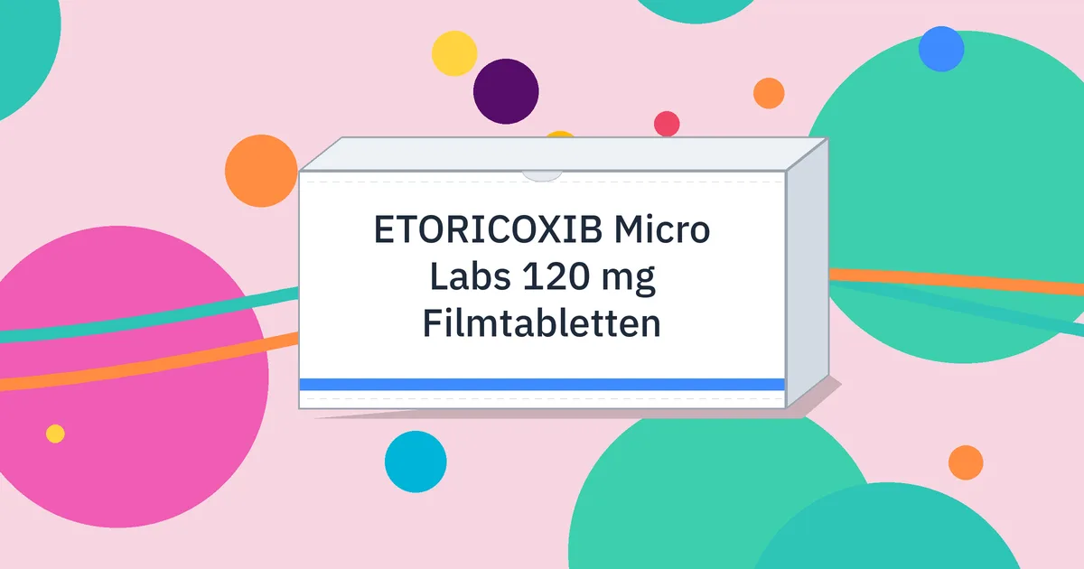 Symbolbild: Packung mit der Aufschrift ETORICOXIB Micro Labs 120 mg Filmtabletten (PZN 17872655) – Verfügbarkeit und Bezug in Apotheken in Frankfurt am Main