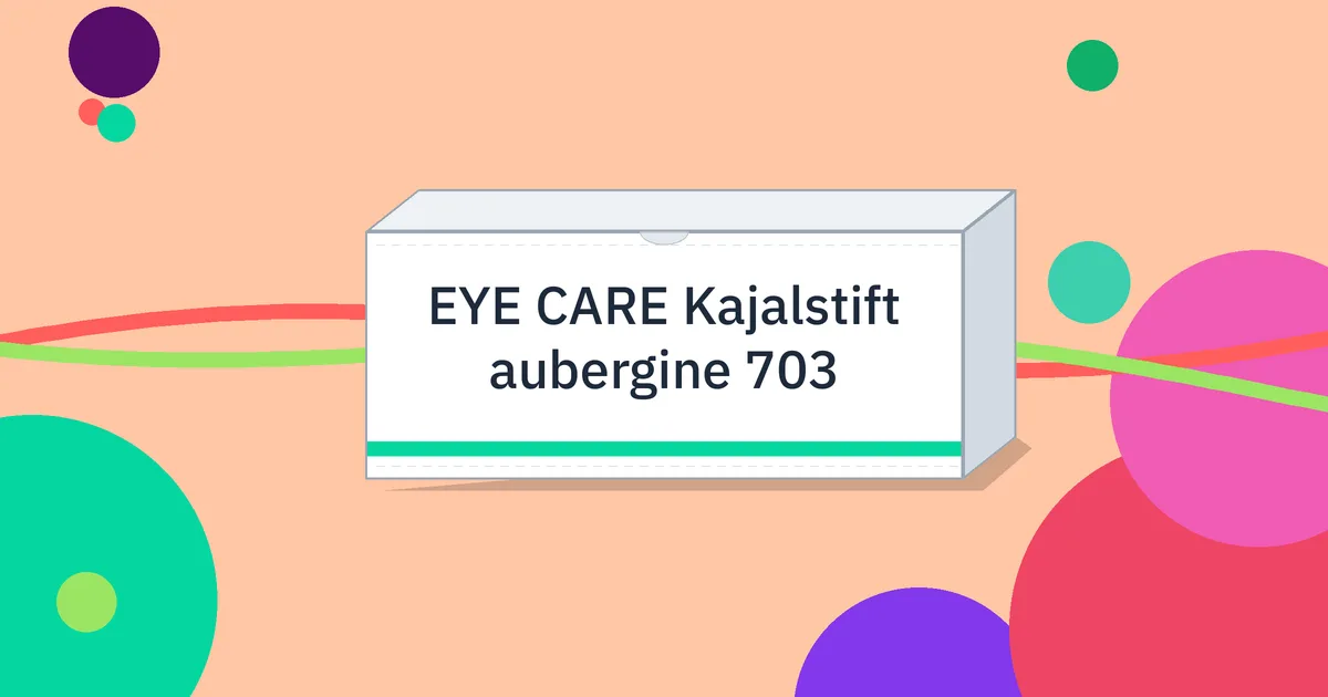 Symbolbild: Packung mit der Aufschrift EYE CARE Kajalstift aubergine 703 (PZN 07658429) – Verfügbarkeit und Bezug in Apotheken in Frankfurt am Main